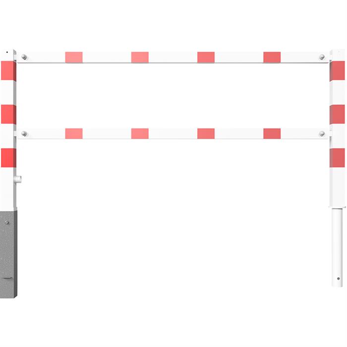 Roadblocks with triangular lock swiveling with top and knee bars ...