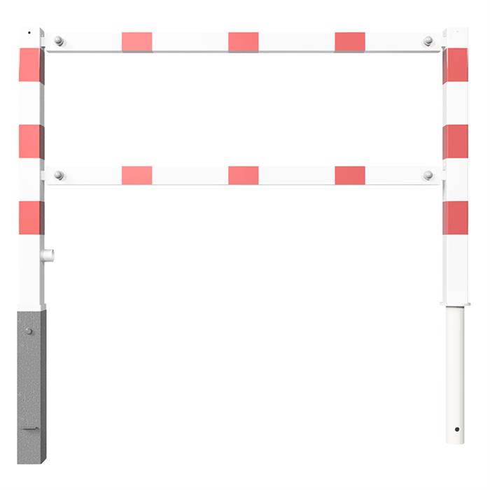 Roadblocks with triangular lock swiveling with top and knee bars ...