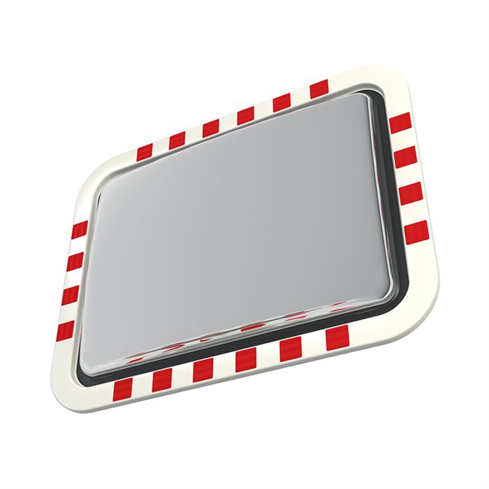 Stainless steel traffic mirror, rectangular, with anti-icing protection ...
